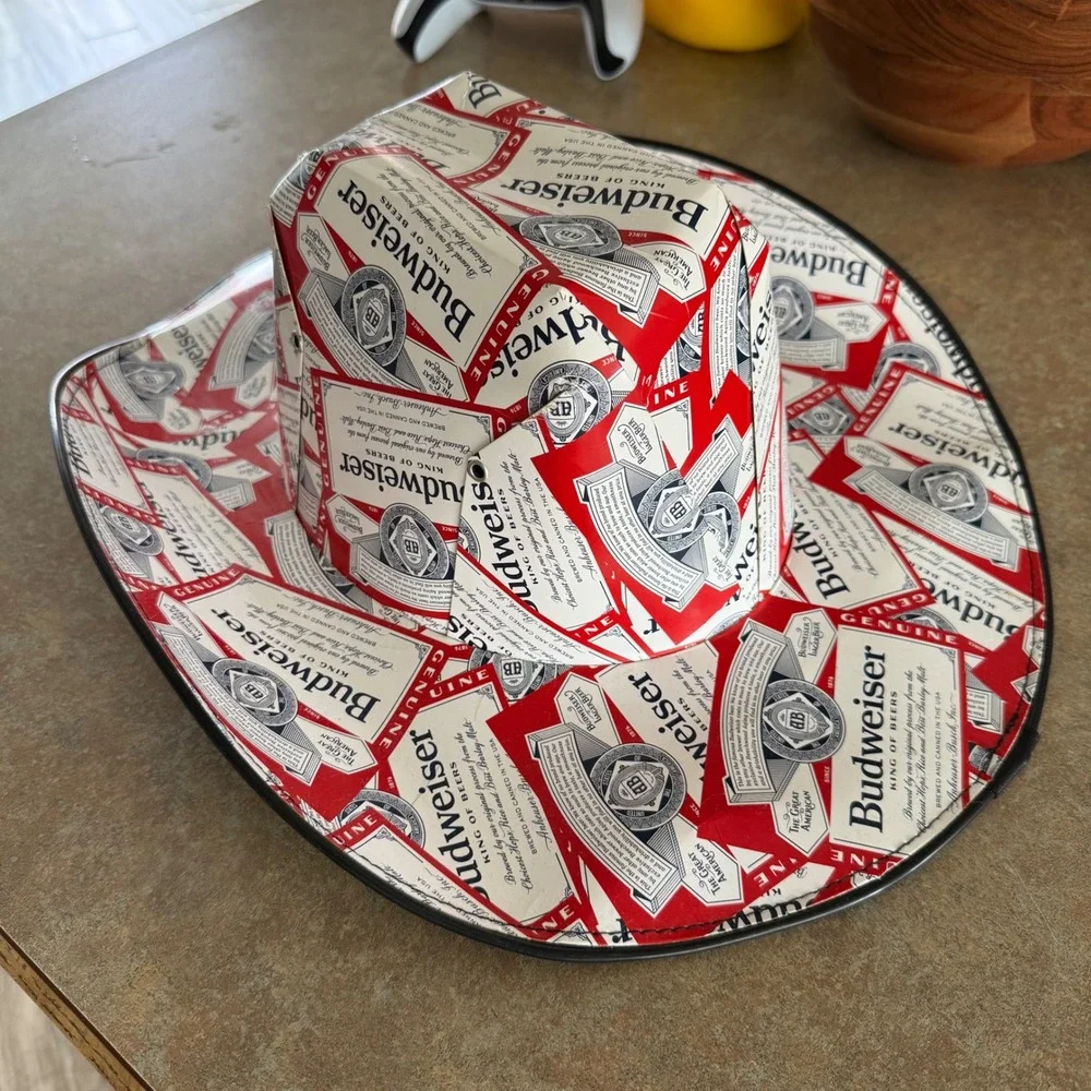 Budweiser | Accessories | Budweiser Beer Box Cowboy Hat Red White Blue ...
